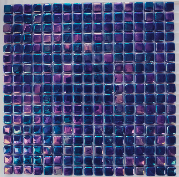 8mm Indigo Blue Iridized Sheeted Mosaic Tiles – Kismet Mosaic