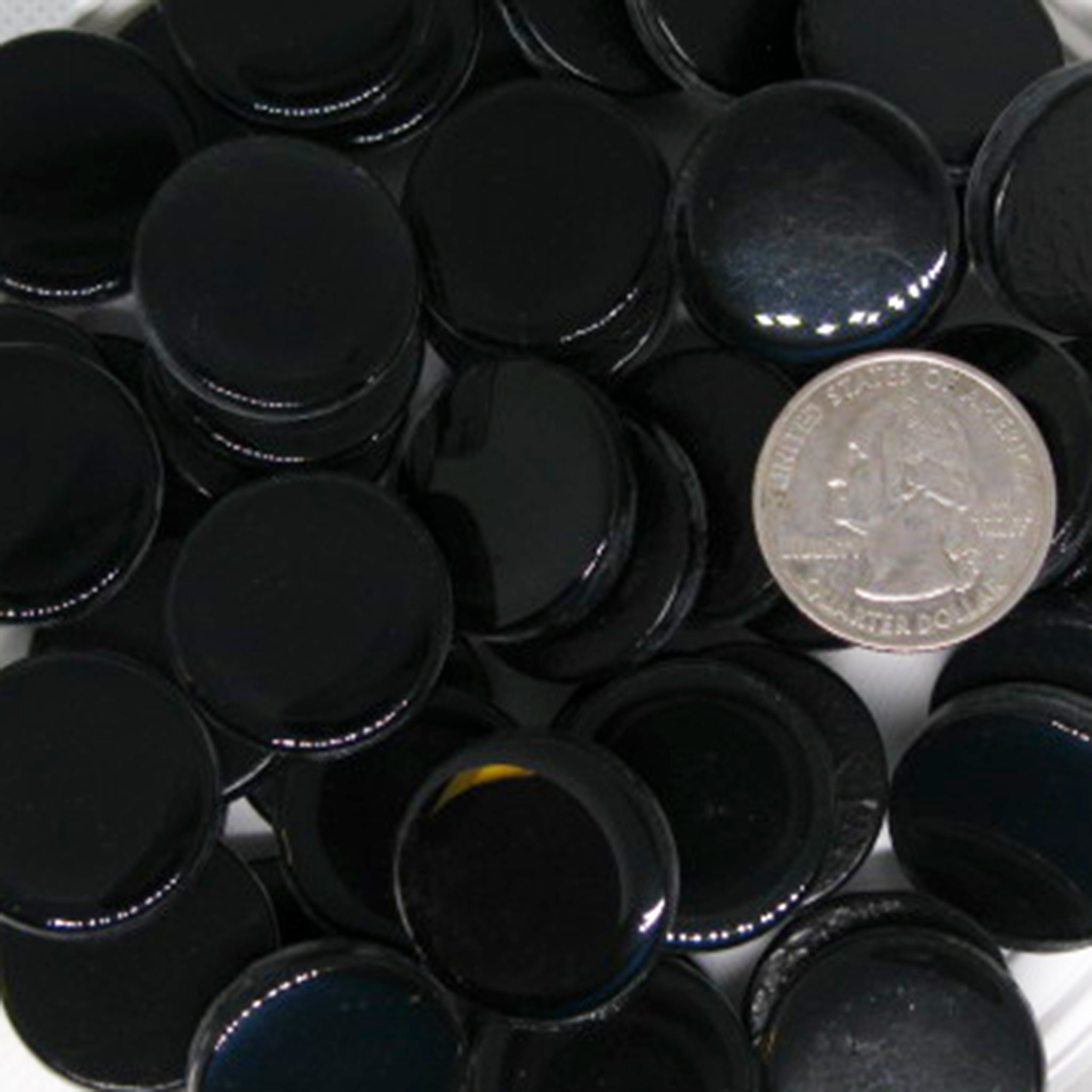 k408 - Licorice Black Krystal Glass Tile Round – Kismet Mosaic