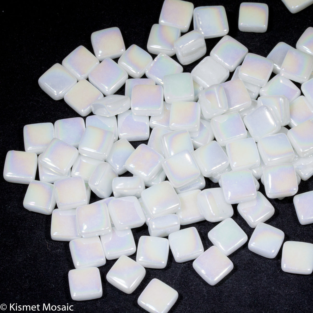 8mm Zinc?ÿWhite Iridescent Mosaic Tiles – Kismet Mosaic